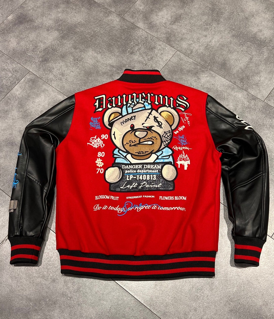 Bad Boy Danger Dream Money Varsity Bomber Jacket High Handmade With ...