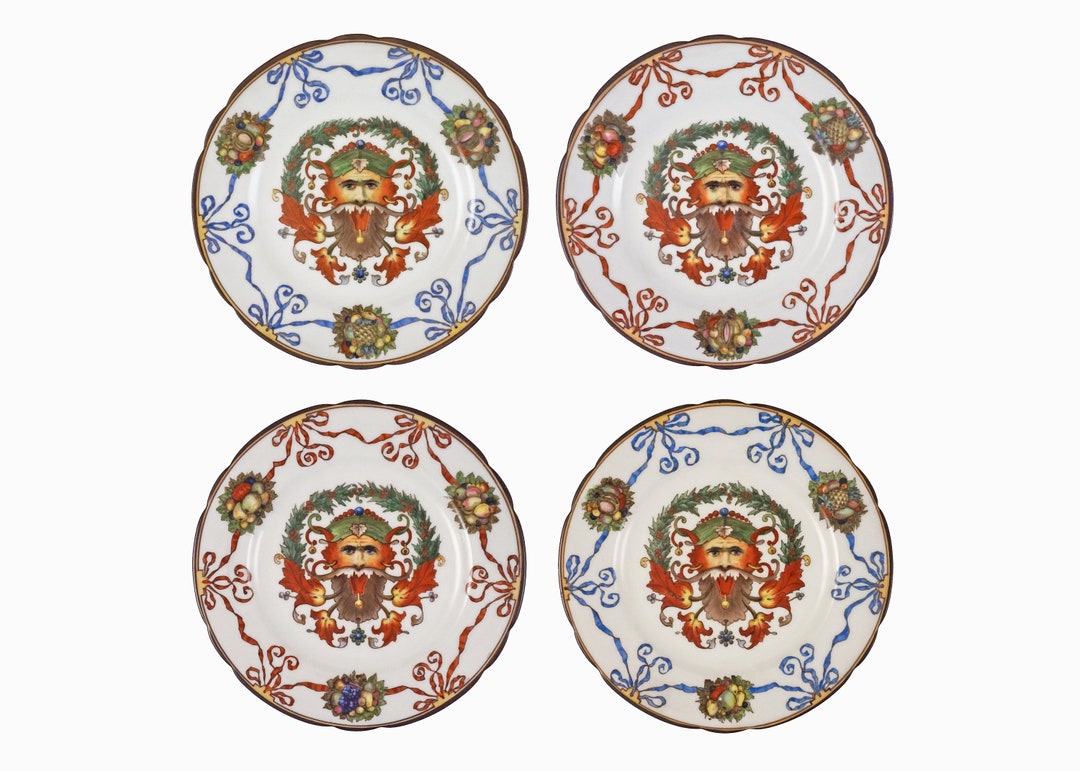 Thallmaier Signed Krampus Mask Porcelain Plates: Alpine Folk Art Set - Etsy