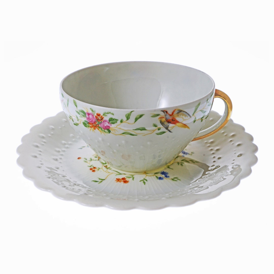Georges Boyer Cup Saucer Scalloped Rim Teacup Collector Gift Tea Lover ...