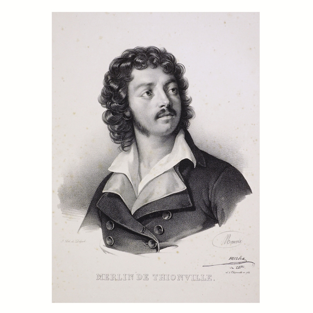 Merlin De Thionville French Revolution Antique Lithograph Portrait ...