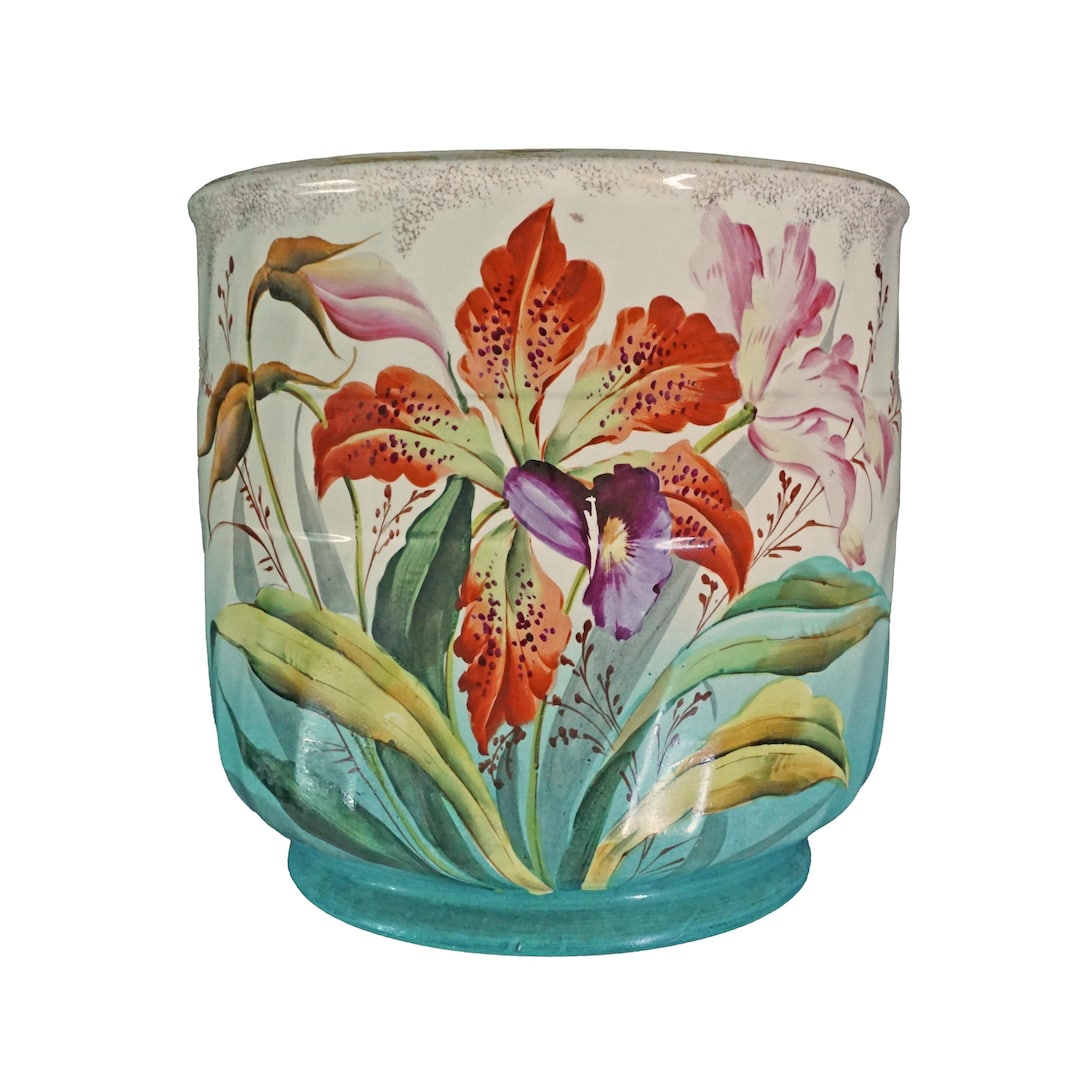 Cachepot Orchid Art Nouveau Planter Antique Old Paris Large Ceramic ...