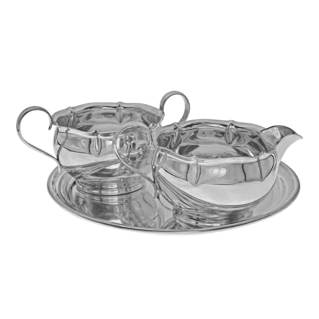 Gorham Sterling Cream Sugar Set Tray Randahl Sterling Circular Hostess ...