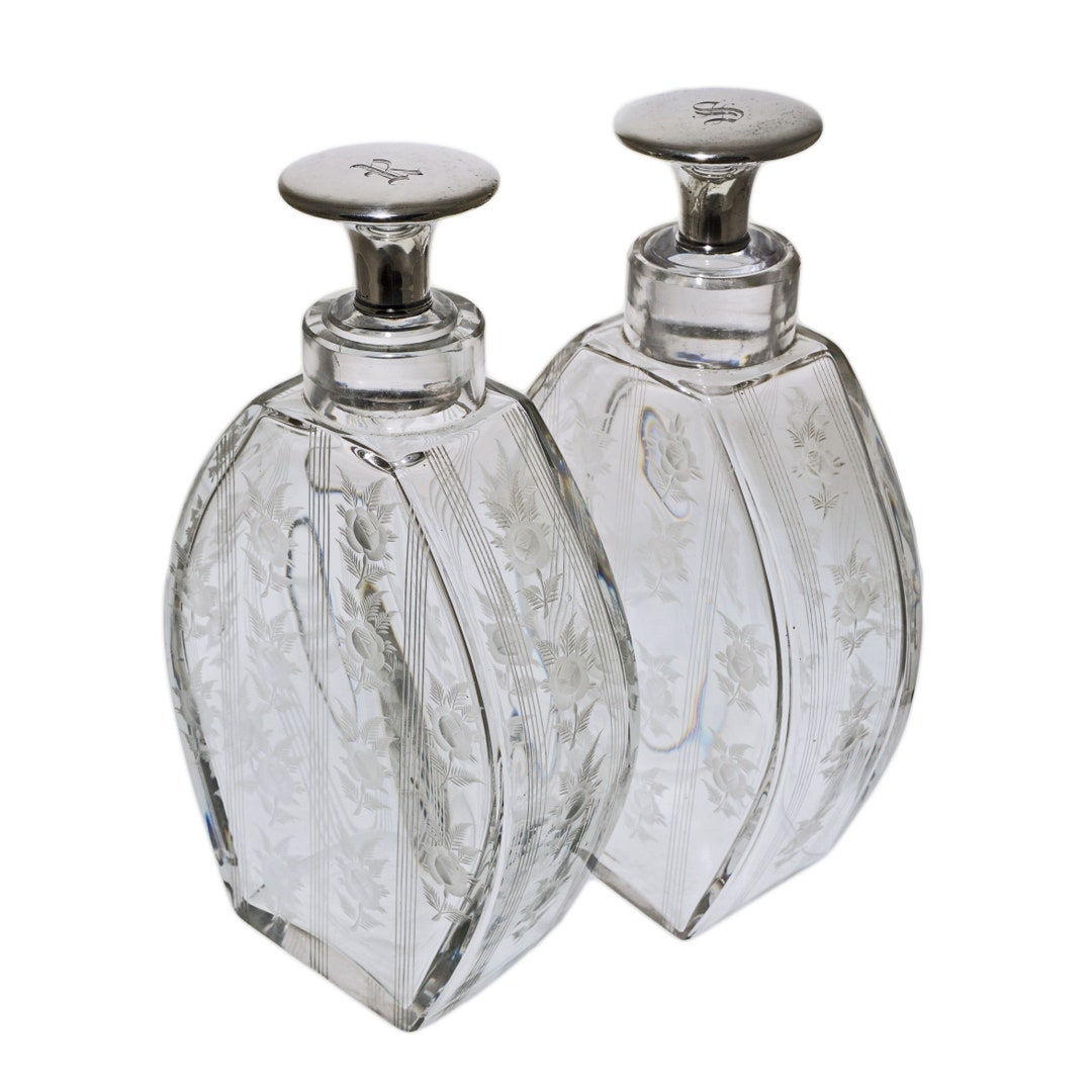 Pair Antique Decanters Sinclaire Glass Corning NY Art Glass Collector ...