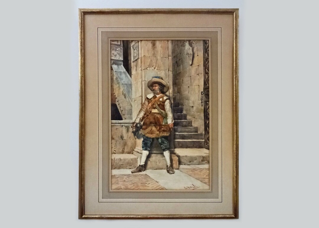 Musketeer Painting Watercolor Castle Adventure Gift Child Bedroom ...