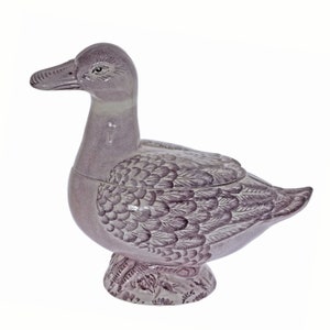Goose Soup Tureen Lavender Centerpiece Ceramic Farmhouse Animal Decor B ...