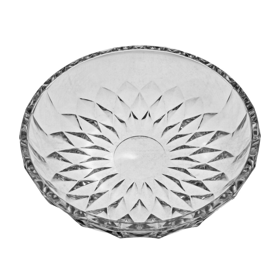 VSL Modern Cut Crystal Round Serving Bowl Val St Lambert Imperial ...