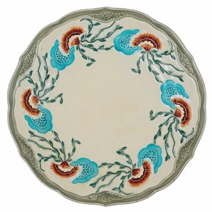 Pair Minton Secessionist Ware Art Nouveau Glazed Majolica Ivory Ground ...