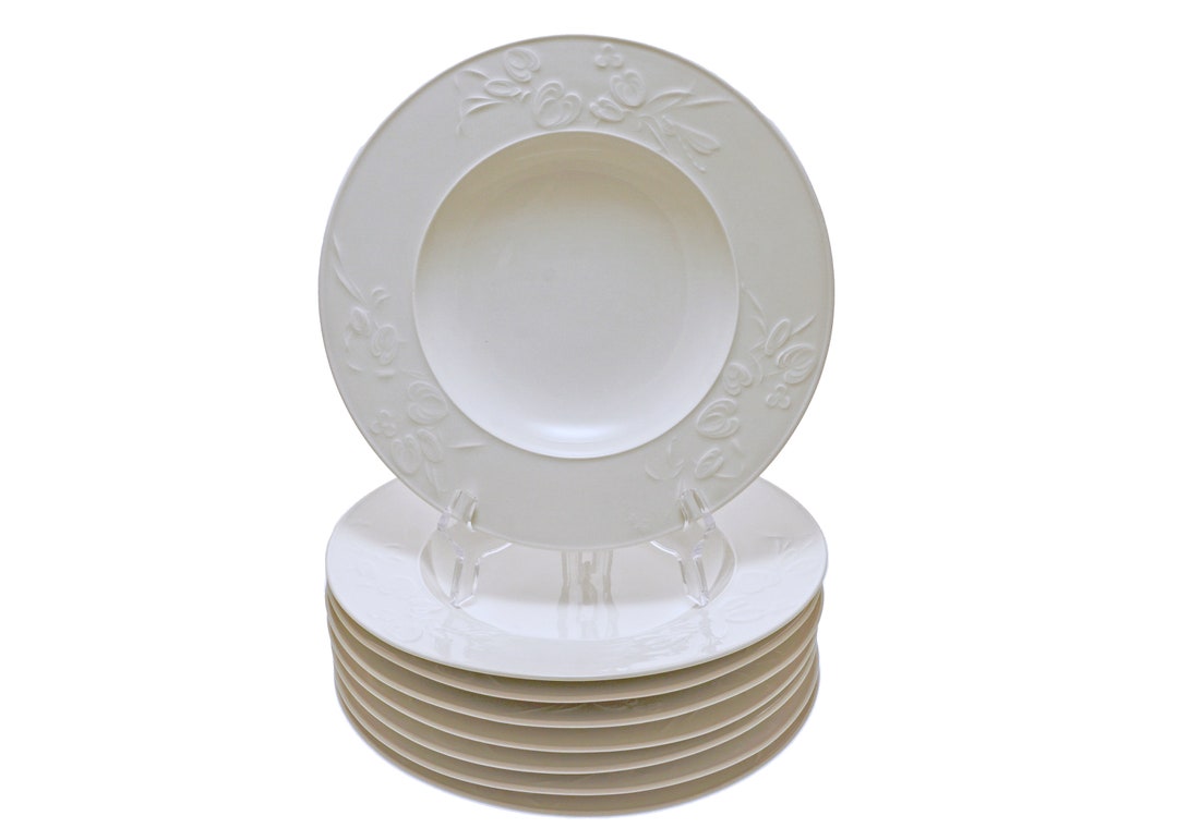 Set of 8 KPM Berlin Bowls: Embossed Floral Porcelain, MCM Germany - Etsy