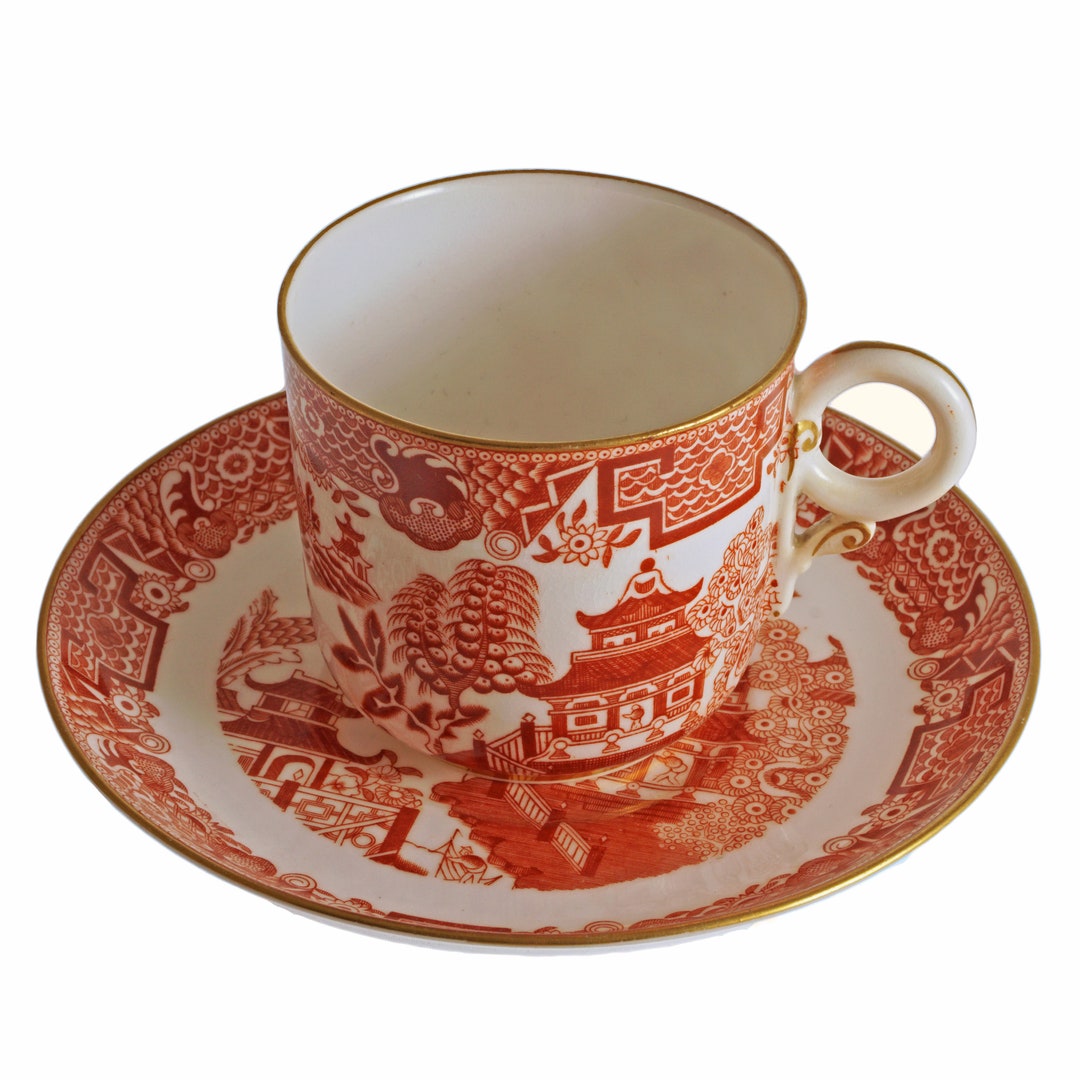 Antique Royal Worcester B389 Red Willow Cup Saucer Replacement ...