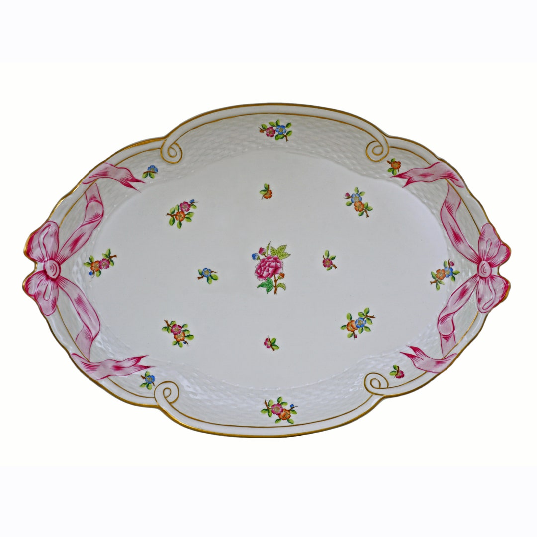 Herend Porcelain Tray Herend Oval Platter Eton Pattern 16 Inch Herend ...