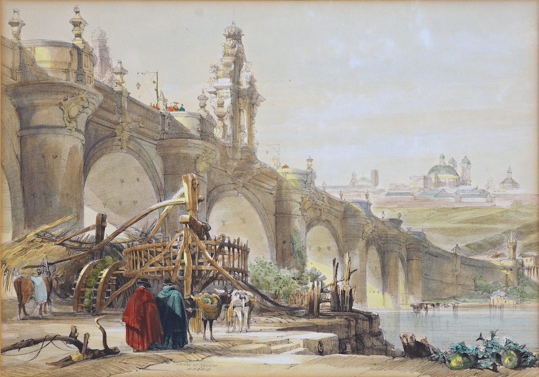 Bridge of Toledo Madrid Lithograph After David Roberts Framed ...