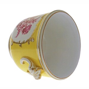 Sevres Style Cachepot Gilded Handles Porcelain Flowerpot Yellow Puce ...