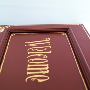 Carved Cabinet Door Welcome Sign - Etsy