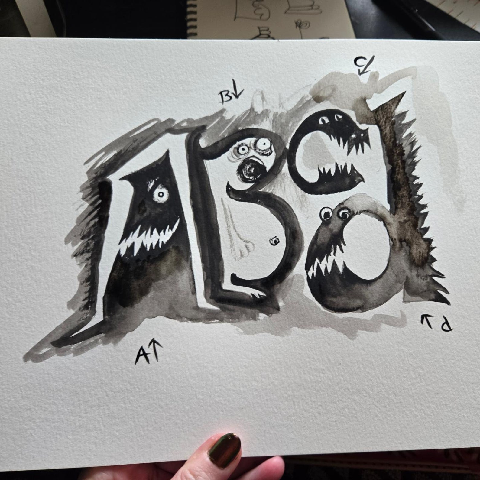 Abcd Weirdos: Creepy Letter Monsters...today's Letter Daily Artist ...