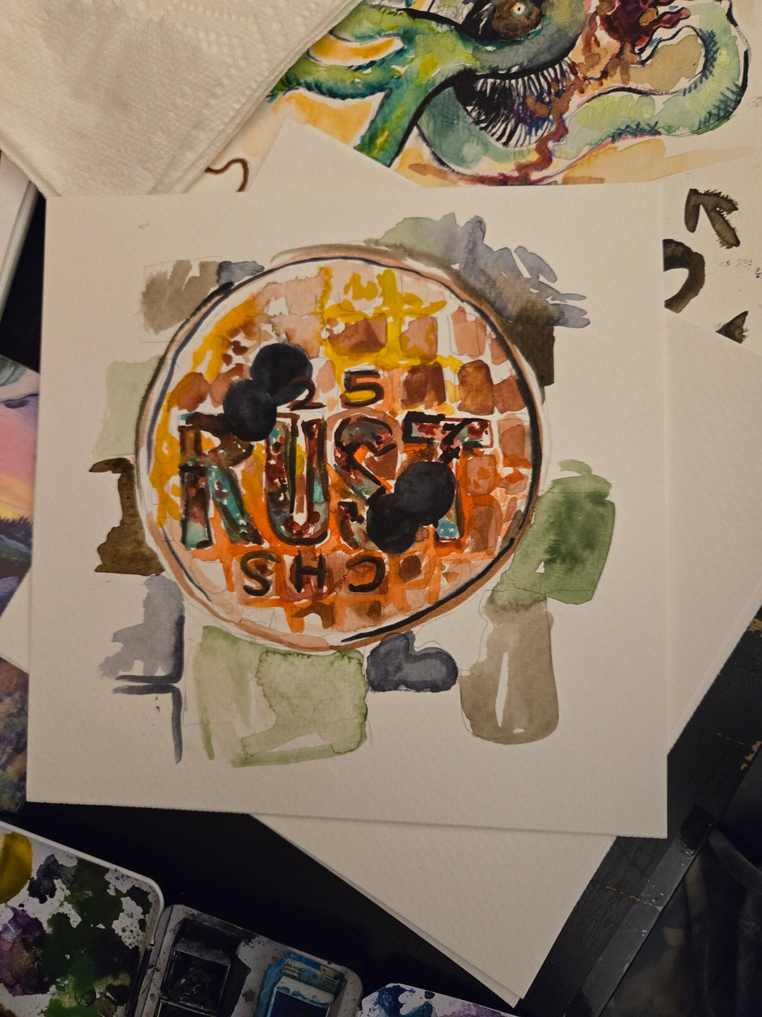 RUST: Creepy Letter Monsters...today's Letter Daily Artist Challenge - Etsy