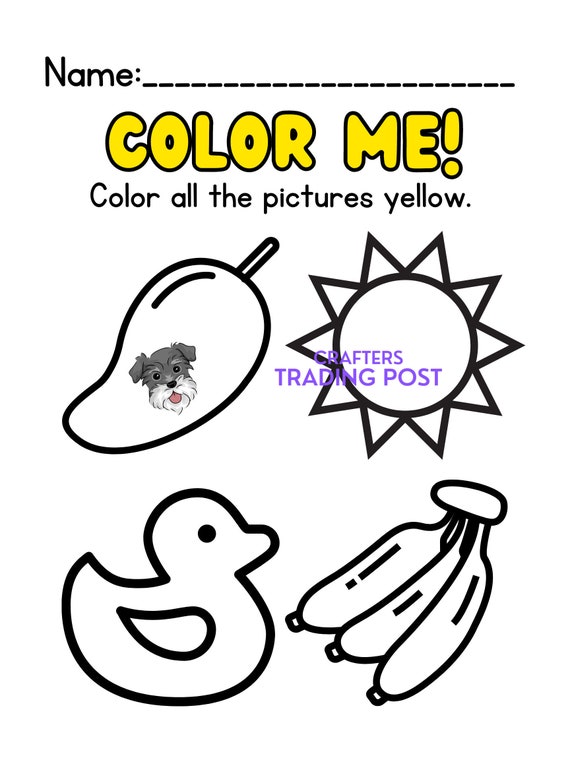 Things That Are Yellow Coloring Pages