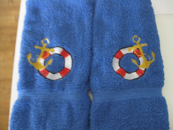 Anchor & Bouy Hand/guest Bathroom Towel - Etsy