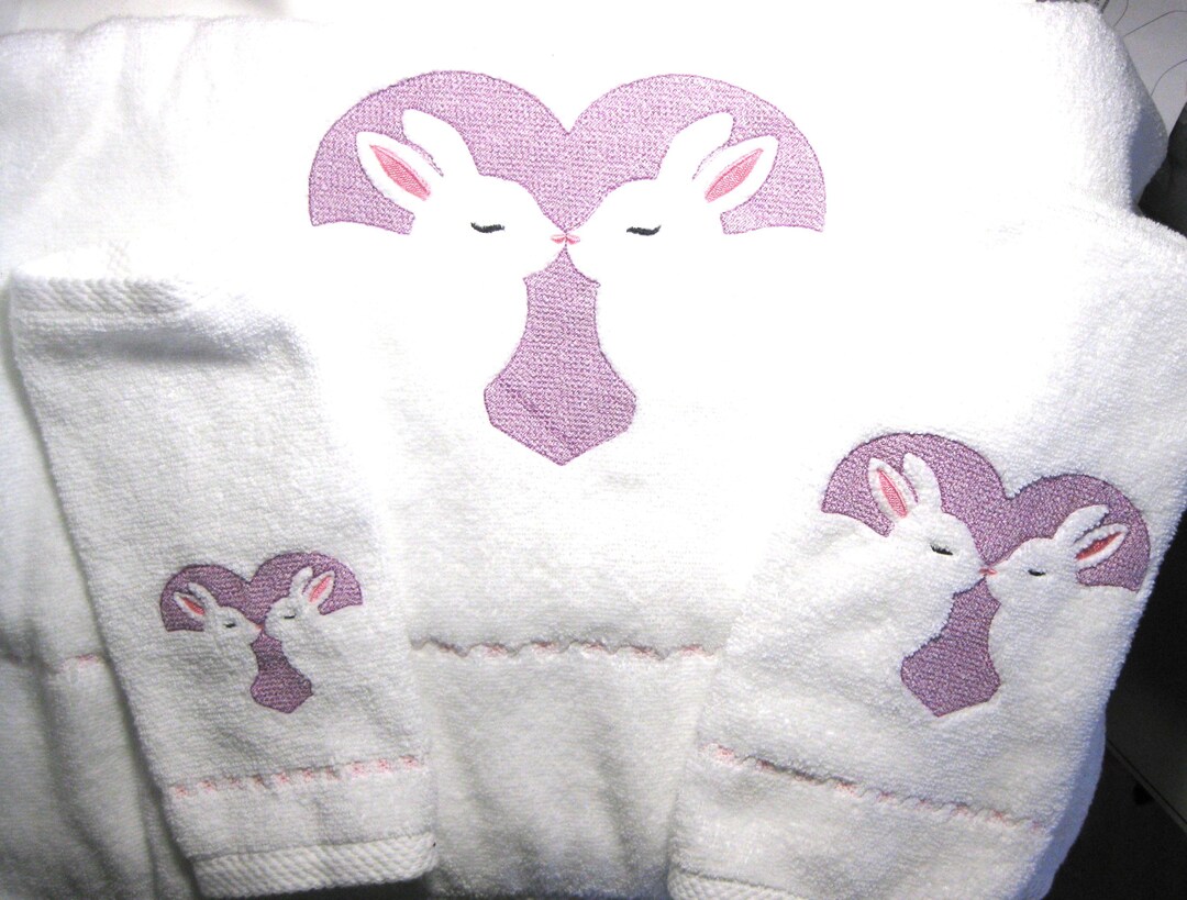 Embroidered/embossed Bath Towel Set - Etsy