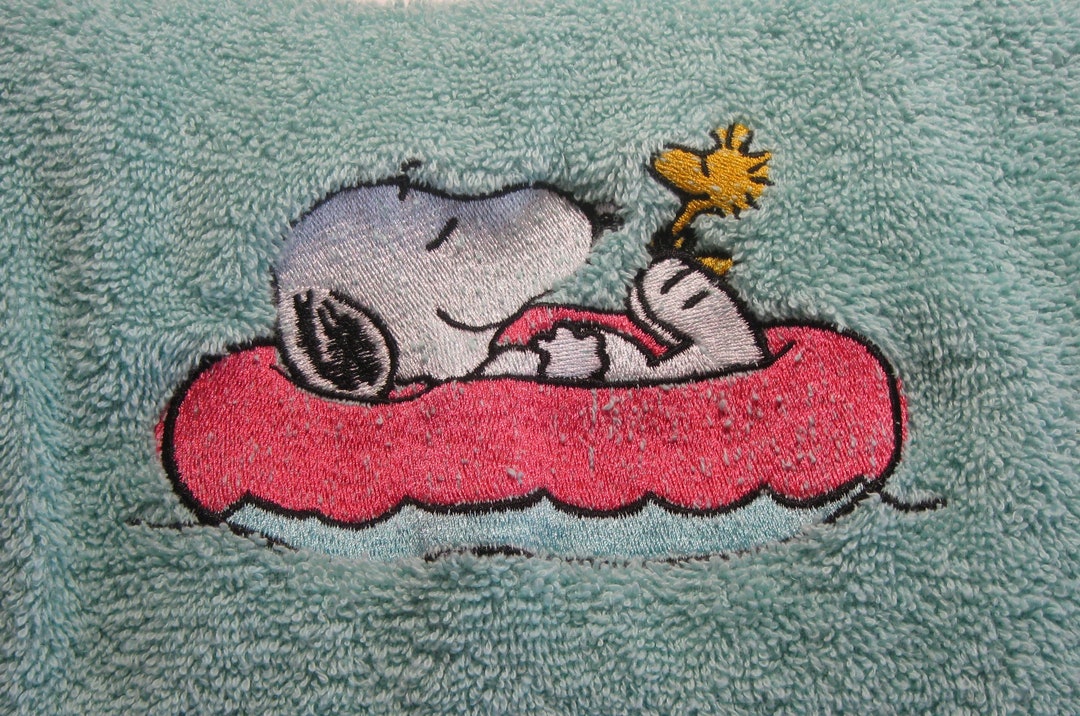 Snoopy Waves Embroidered Hand Towel - Etsy