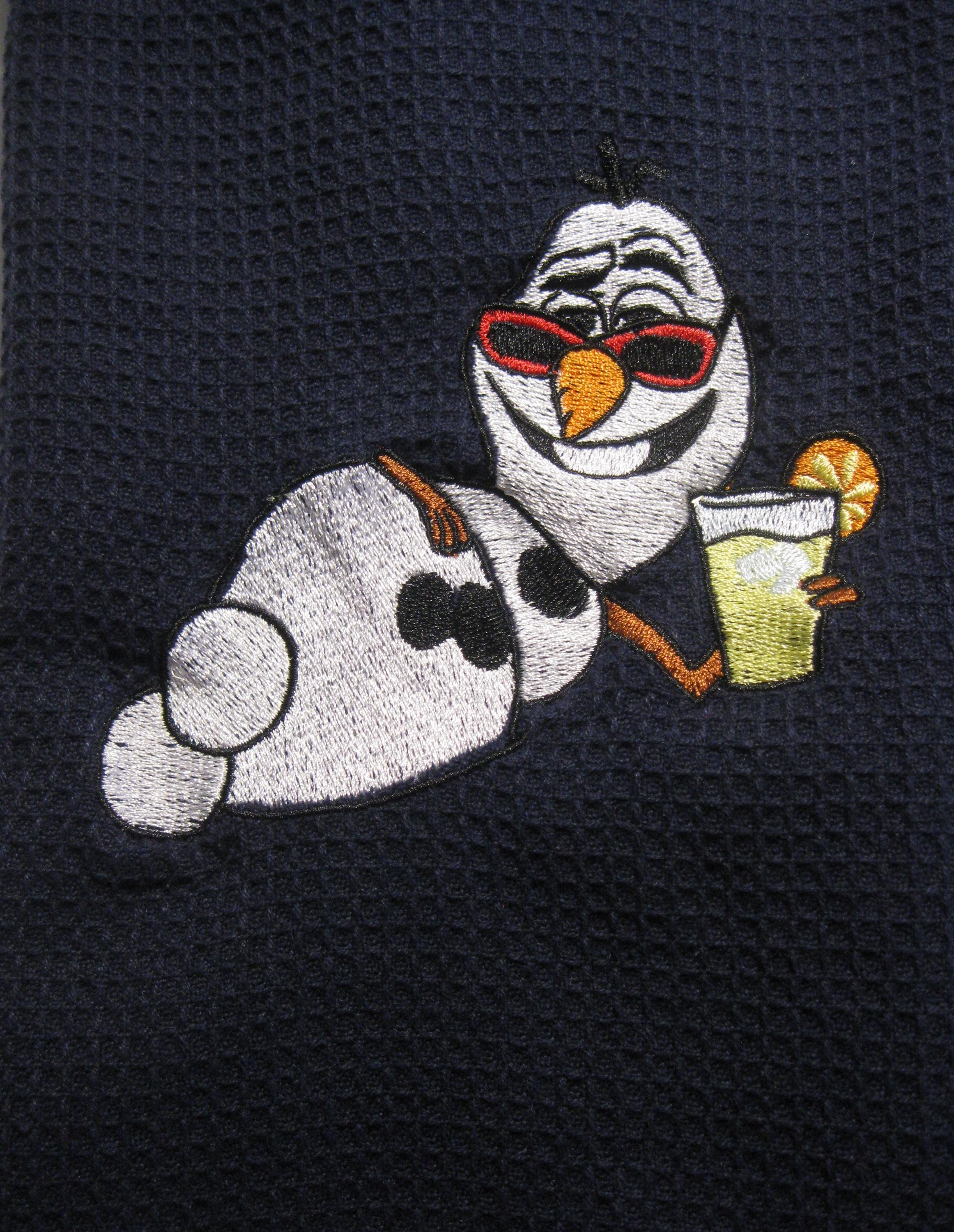 Embroidered Olaf Kitchen Towel Set - Etsy