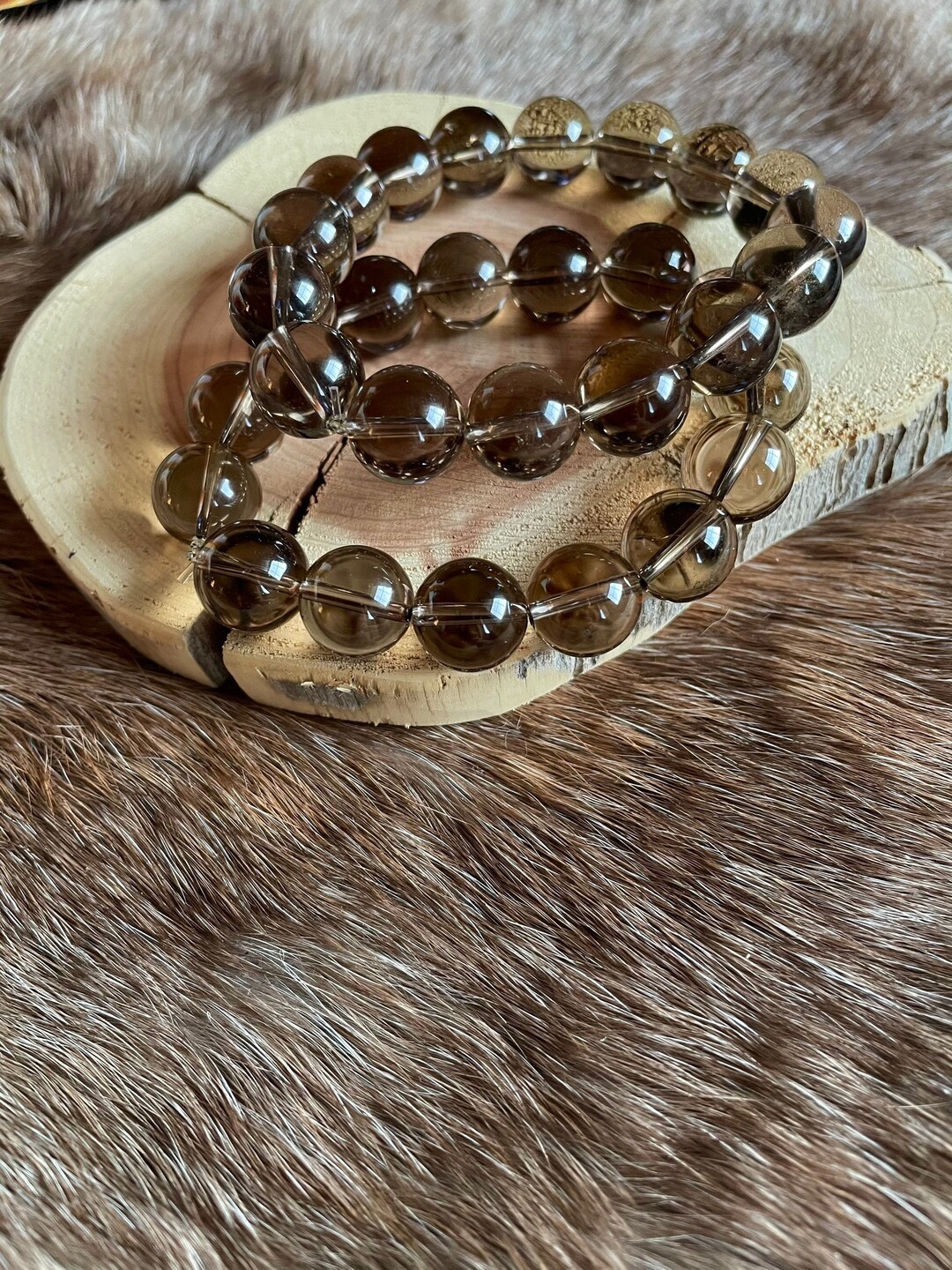 Protection & Negativity Absorption // Smoky Quartz Beaded Stretch ...