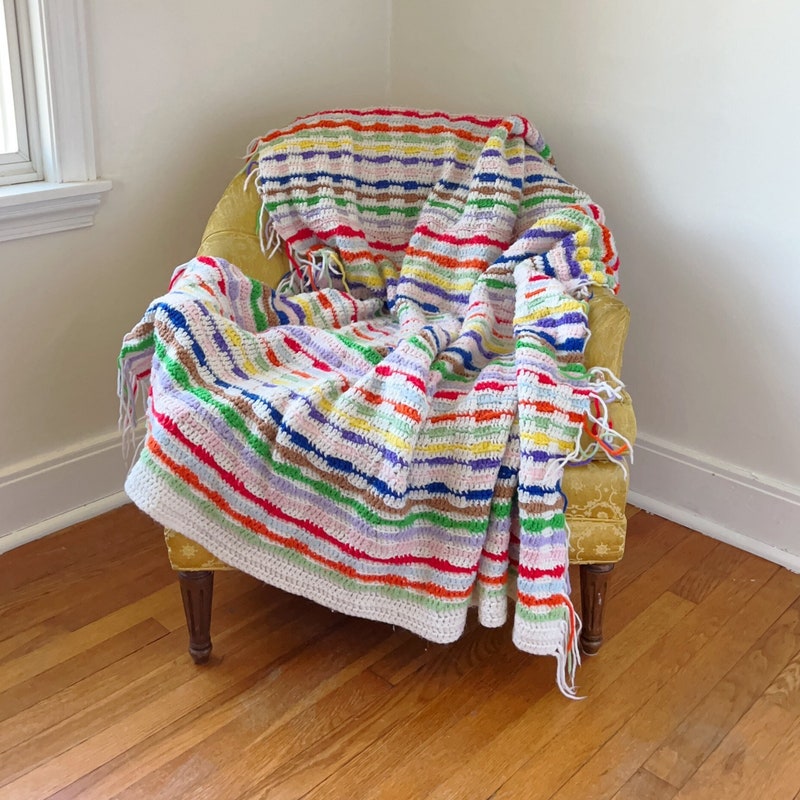 Striped Afghan - Etsy