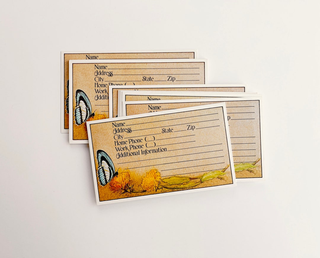 Address Index Cards, Address Book Cards, Address File Cards, Vintage ...