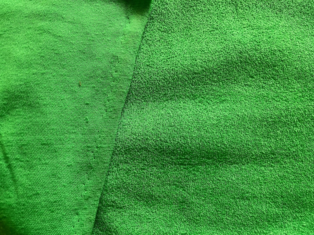 Vintage Terrycloth Fabric, Bright Green, Terrycloth Knit, Dressmaking ...