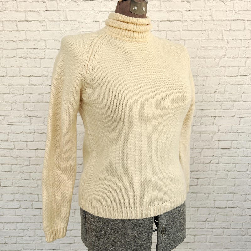 Mockneck Cream Sweater - Etsy