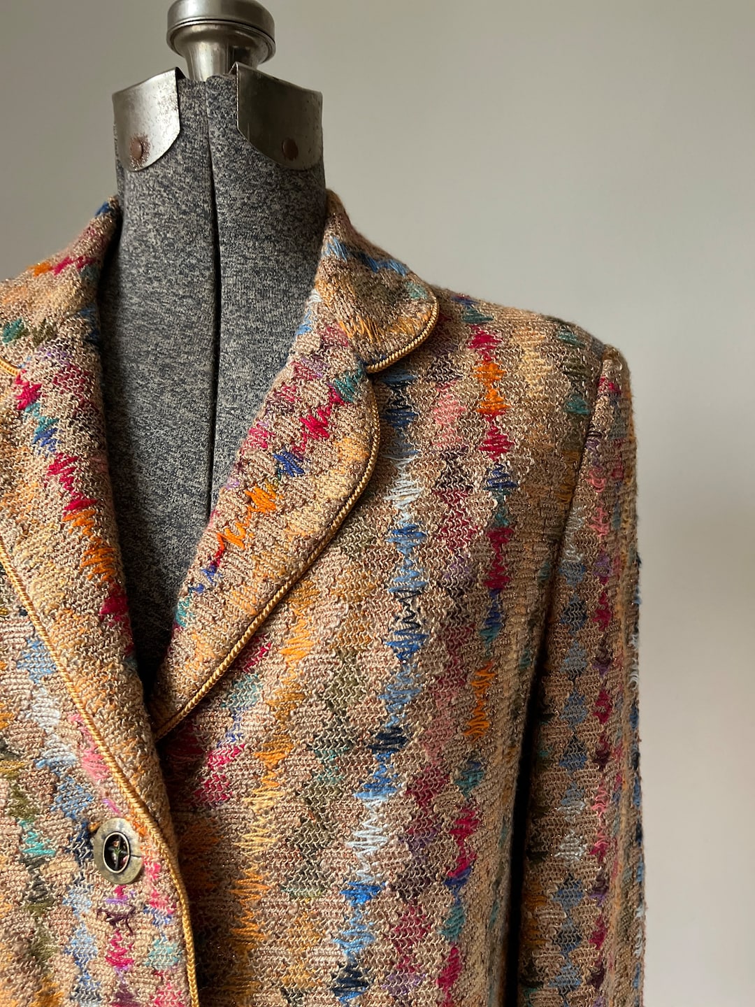 Vintage Blazer Jacket Gold Multi Colored Blazer Helga - Etsy