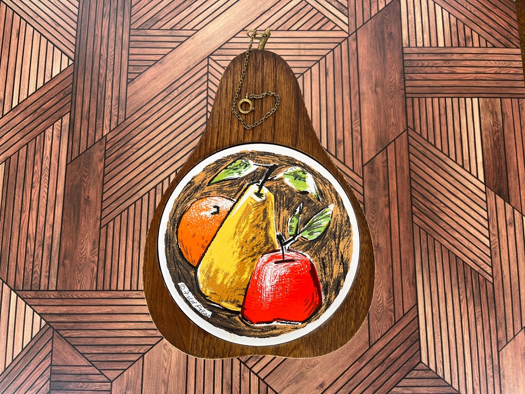 Vintage Pear Trivet, Fred Press Cheese Tray, Pear Shape, Sere Wood ...