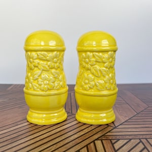 Yellow Salt and Pepper Shakers, Vintage Yellow Shakers, Made in Japan ...