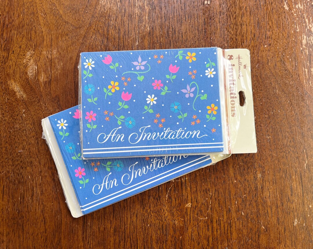 Vintage Invitations, Hallmark Floral Invites, Party Invites, 4x5 ...