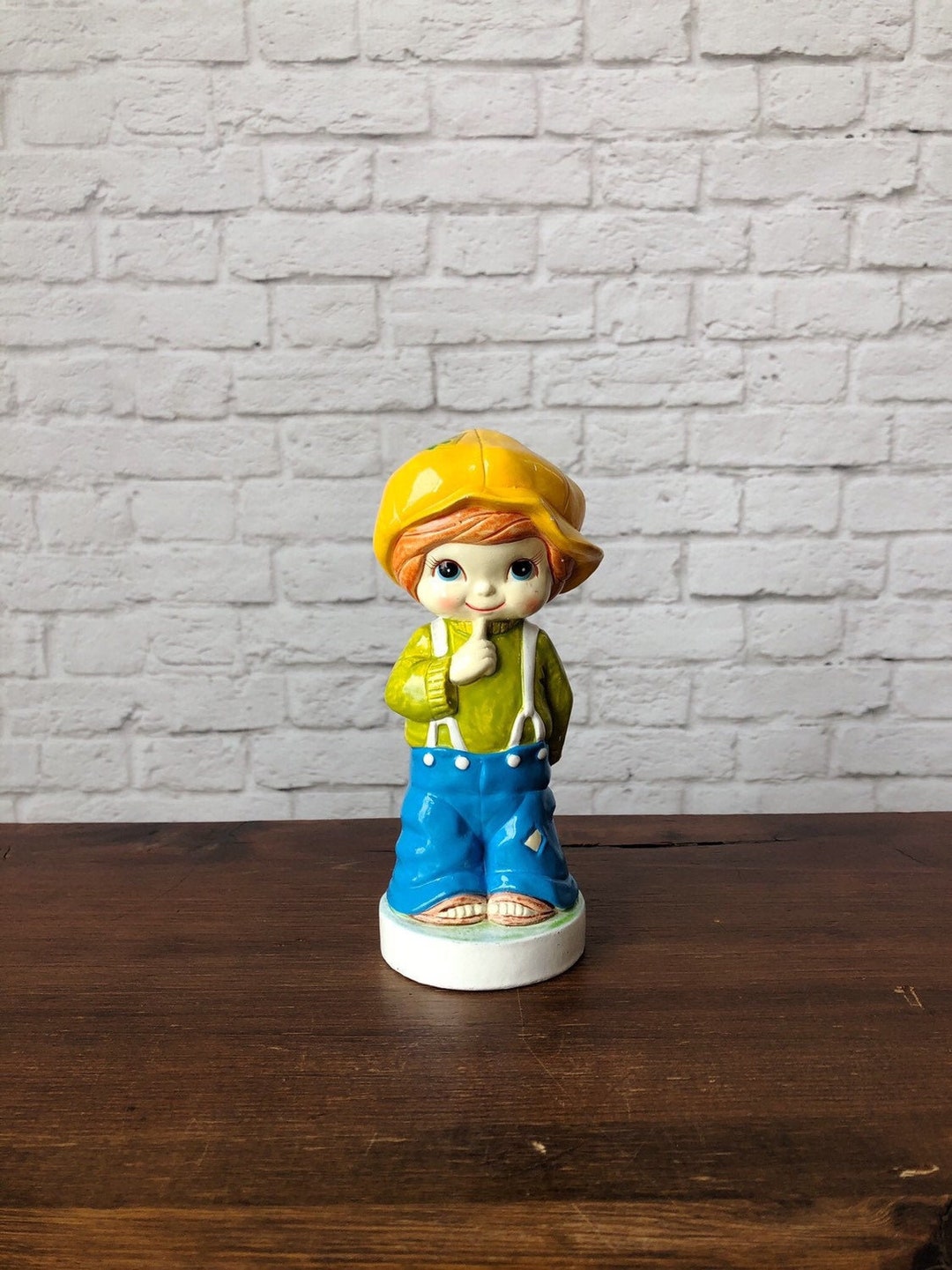 Vintage Colorful Boy Figurine, World Gift Japan, Hand Painted Figure ...
