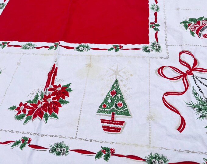 Vintage Small Christmas Tablecloth, 45 X 50" - Etsy