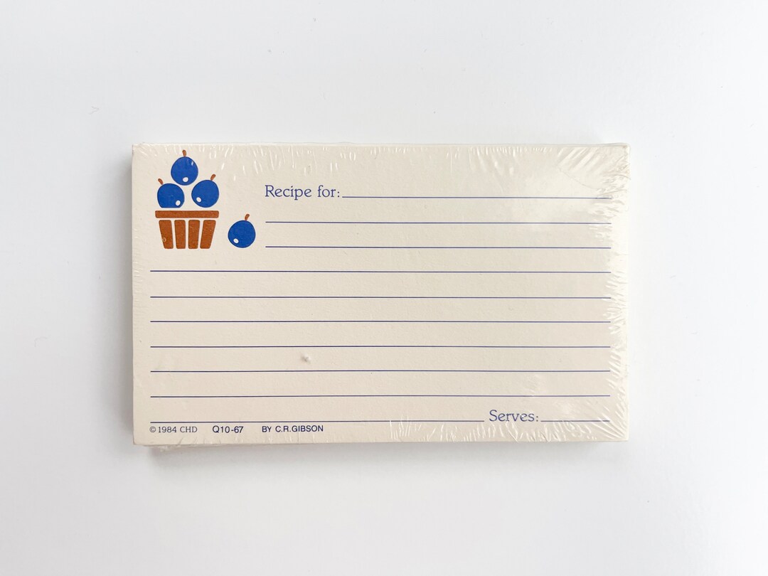 Blueberry Recipe Cards, Deadstock, NOS Recipe Card Set, Vintage ...