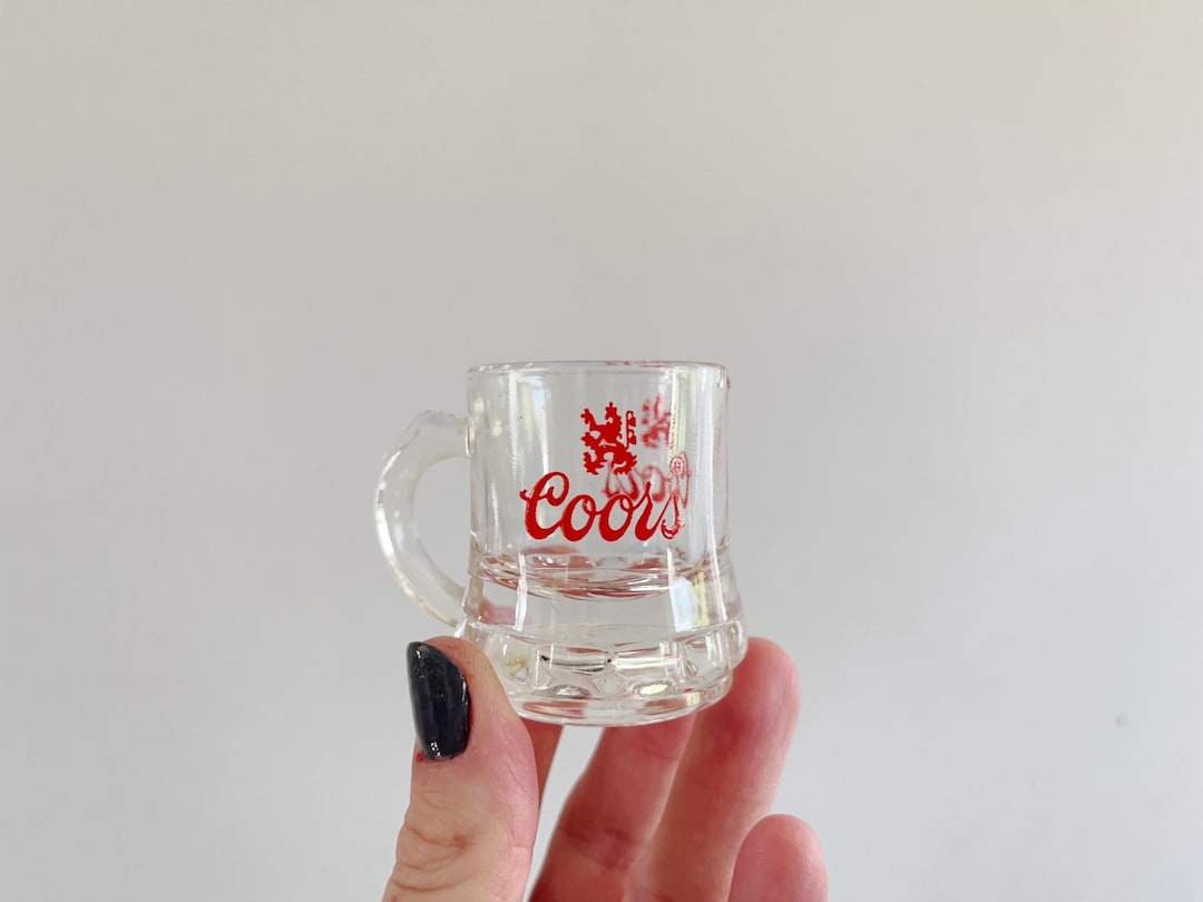 Vintage Coors Shot Glass, Coors Beer Stein Shot Glass, Mini Mug, Golden ...