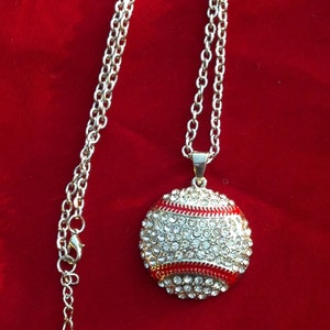 Large Bling Baseball Necklace With Rhinestones - Etsy