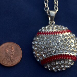 Large Bling Baseball Necklace With Rhinestones - Etsy