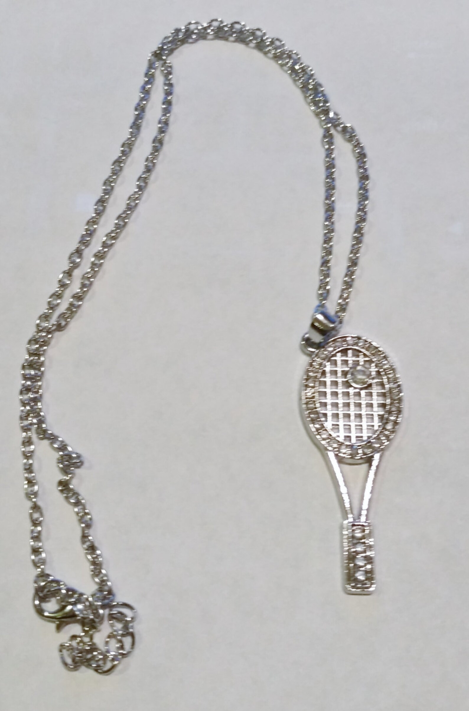 Tennis Racquet Racket Crystal Necklace Fashion Jewelry | Etsy