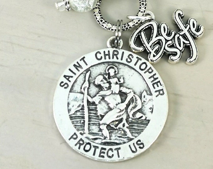 St Christopher Keychain, Saint of Protection Gift, Safe Travel Keyring ...