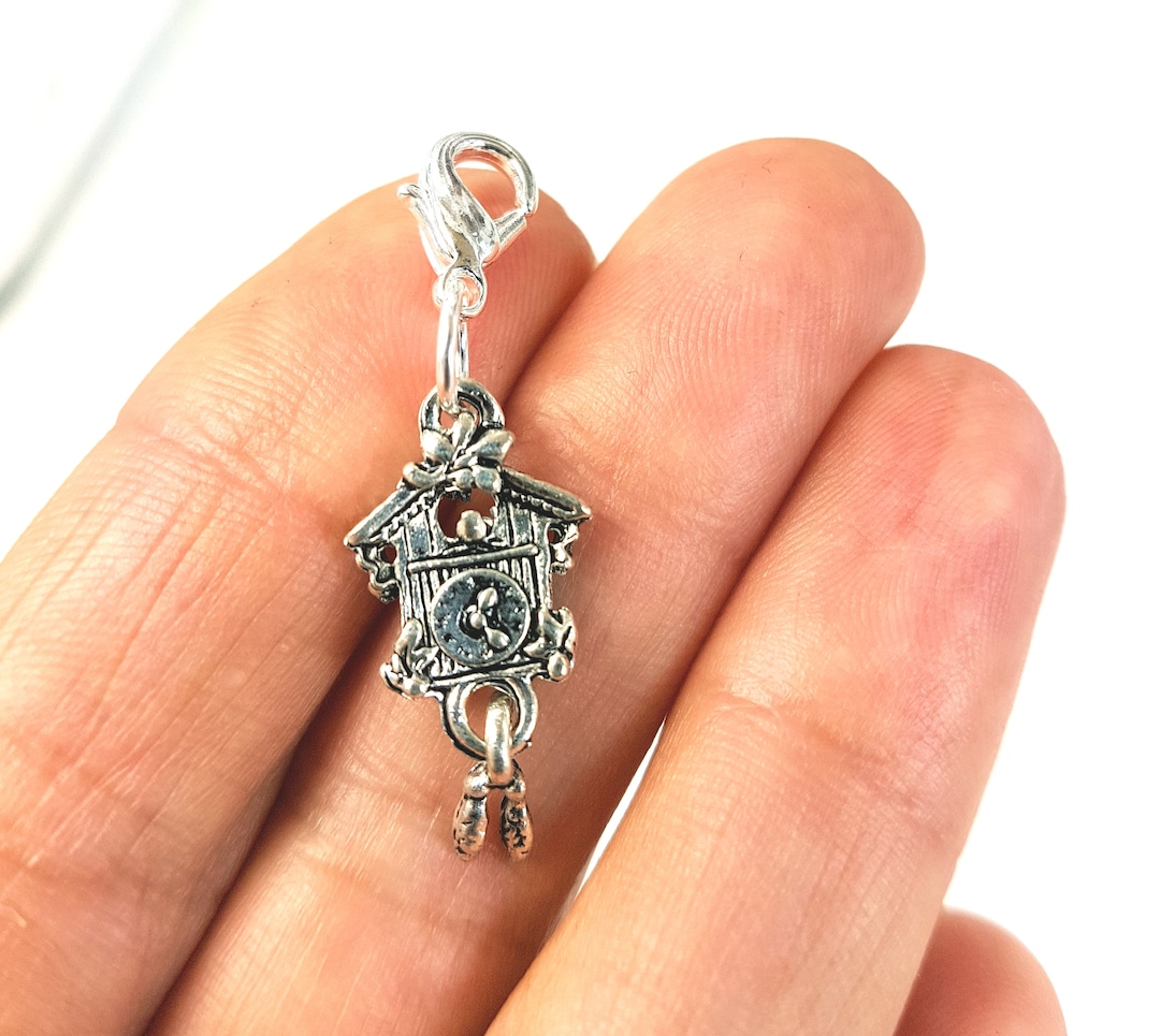 Clock Bracelet Charm - Cuckoo Clock Bracelet Charm - Old Fashion Clock ...