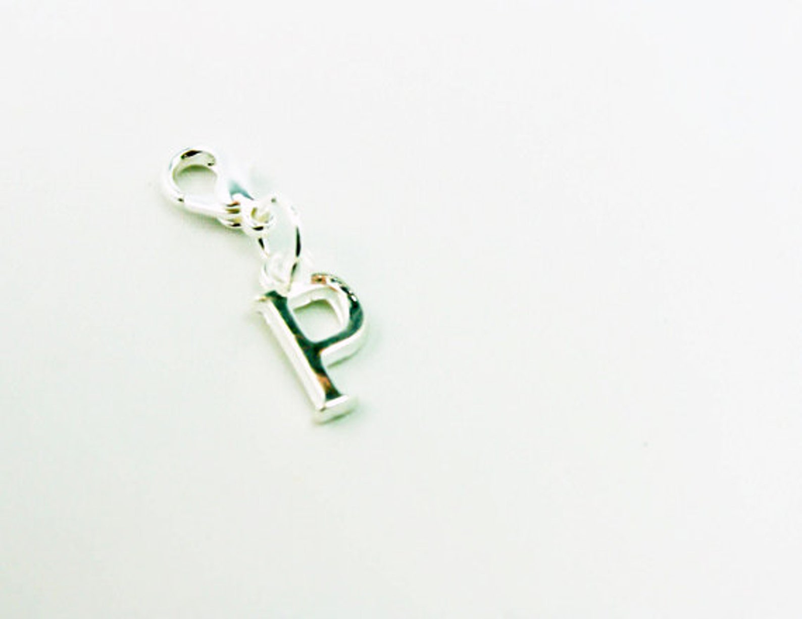 Initial P Bracelet Charm - Letter P Initial Charm. Silver Letter Charm ...