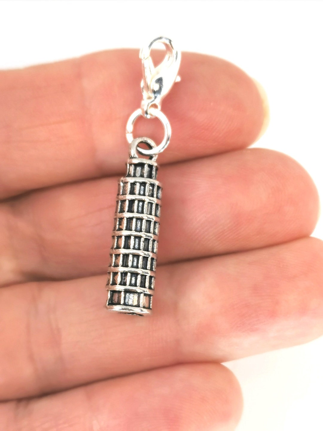 Italy Gift Charm | Leaning Tower of Pisa Pendant Charm | Leaning Tower ...