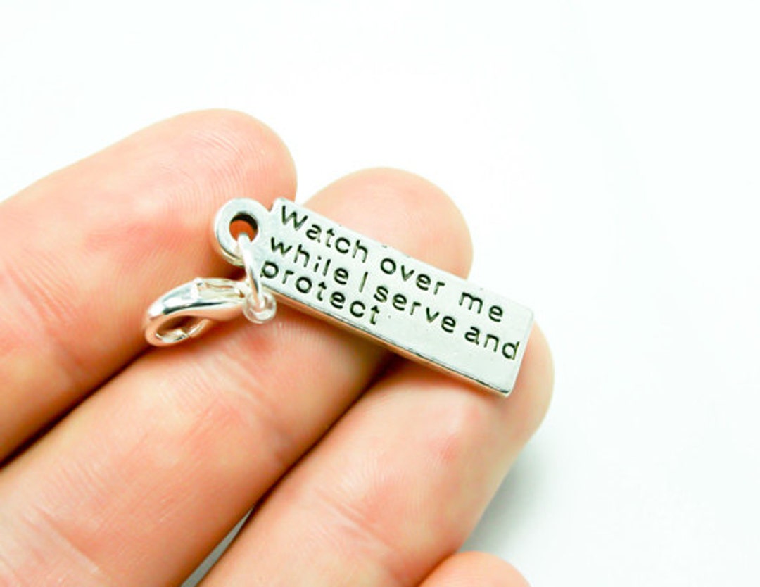 Army Charm. Police Officer Charm. Protect Me Charm. Keychain for ...