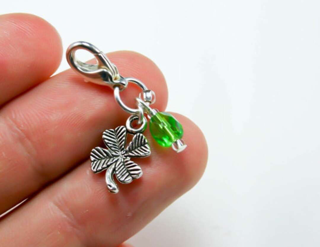 Lucky Clip on Charm | Four Leaf Clover Charm | Lucky Zipper Charm | St ...