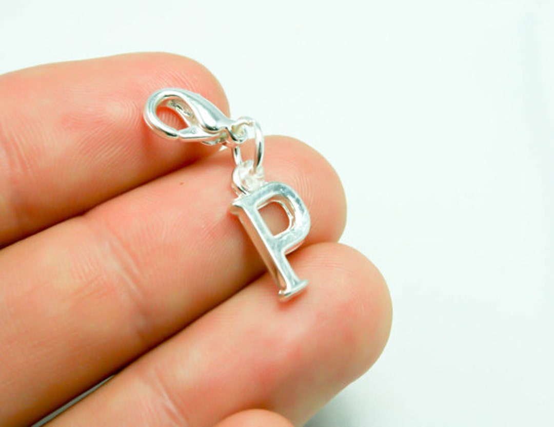 Initial P Bracelet Charm - Letter P Initial Charm. Silver Letter Charm ...