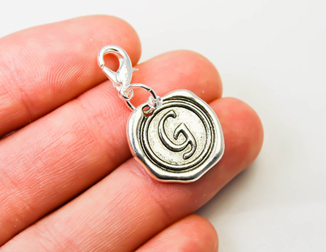 Initial Clip on Bracelet Charm | Letter G Clip Charm | Initial Pendant ...