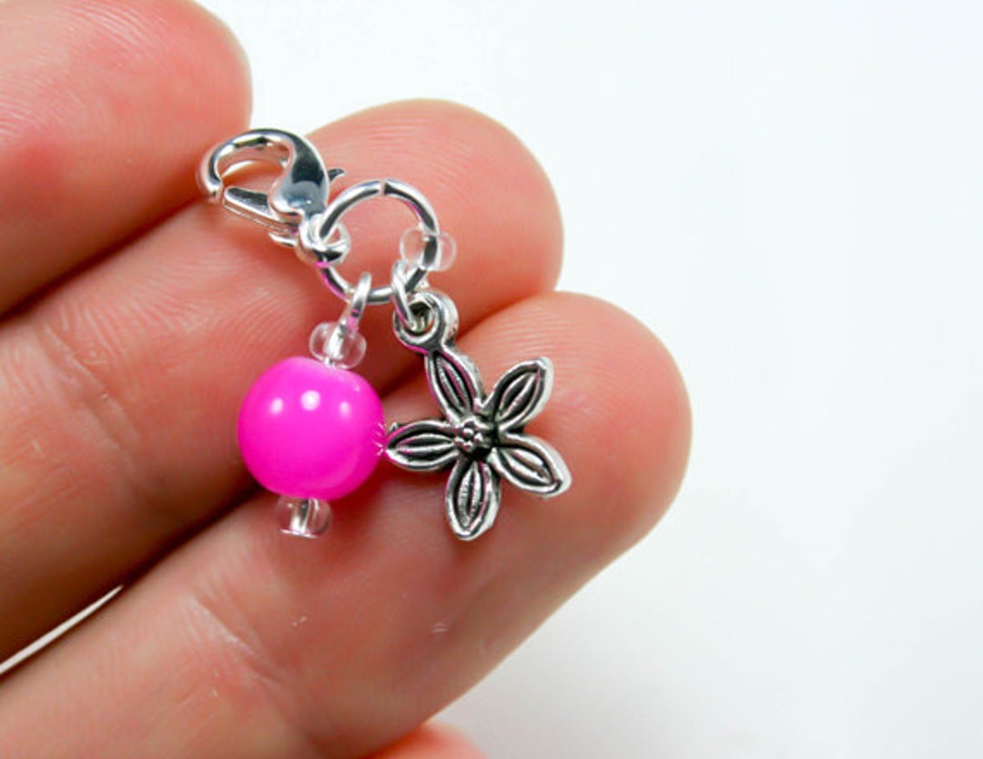 Pink Flower Charm. Cute Flowergirl Charm. Flower Bracelet - Etsy