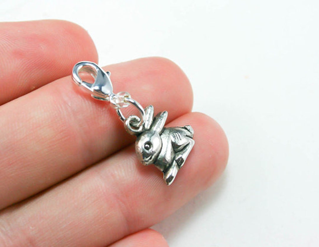 Bunny Bracelet Charm - Easter Bunny Bracelet Charm. Silver Tone Rabbit ...